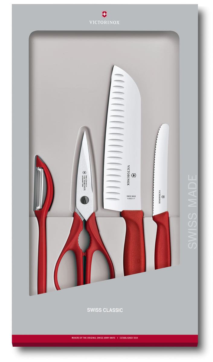 Victorinox Swiss Classic Kitchen Knives - 4 pc - Red – Ware Bros Cutlery